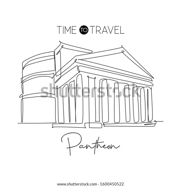 One Continuous Line Drawing Ancient Roman Stock Vector (Royalty Free ...