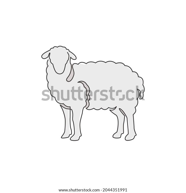 One Continuous Line Drawing Funny Cute Stock Vector (Royalty Free ...