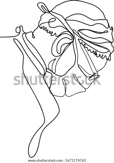 One continuous line drawing medical face mask. Concept of coronavirus ...