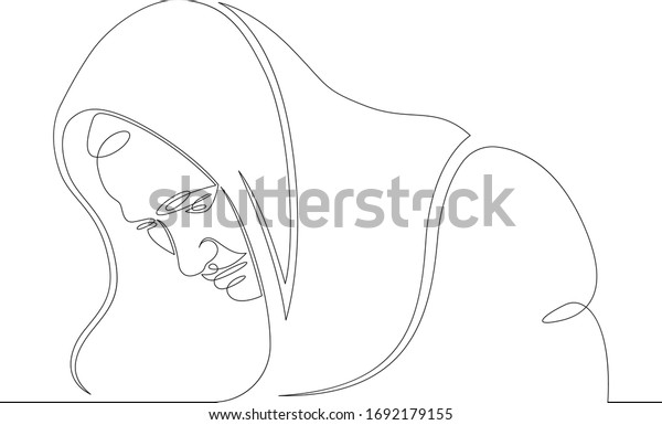 One Continuous Line Drawing Migrant African Stock Vector (Royalty Free ...