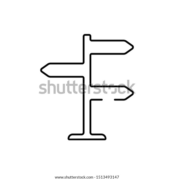One Continuous Line Drawing Road Sign Stock Vector (Royalty Free ...