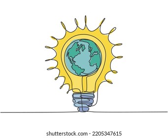 One Continuous Line Drawing Sphere World Stock Vector (Royalty Free ...