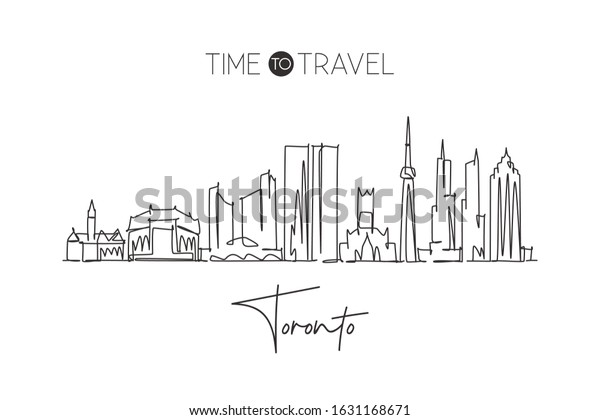 One Continuous Line Drawing Toronto City Stock Vector (Royalty Free ...