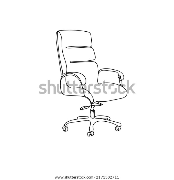One Continuous Line Drawing Work Chair Stock Vector (Royalty Free ...