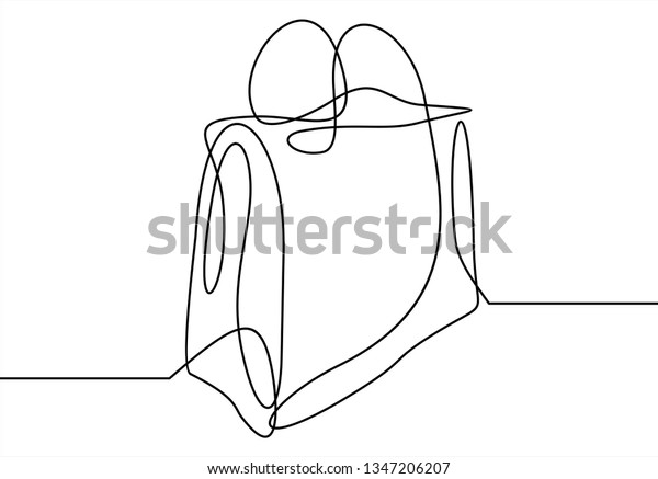 One Continuous Line Drawingpackage Shoppingpaper Bag Stock Vector ...