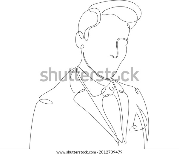 One Continuous Line Male Character Professional Stock Vector (Royalty ...
