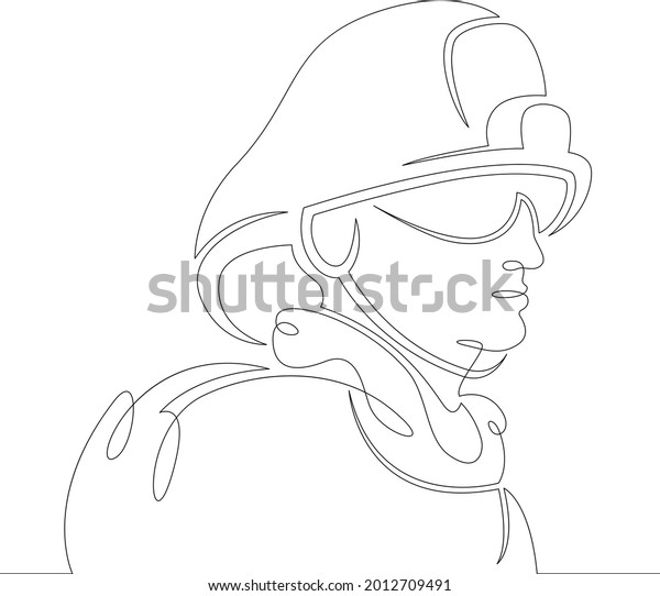 One Continuous Line Male Character Professional Stock Vector (Royalty ...