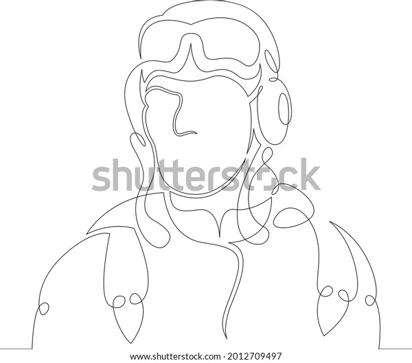 One Continuous Line Male Character Professional Stock Vector (Royalty ...