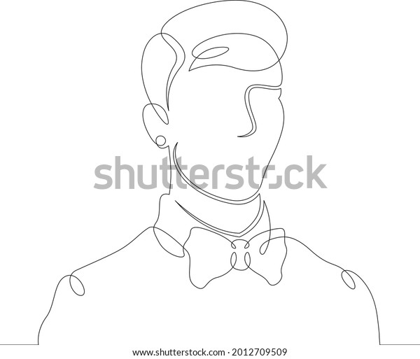One Continuous Line Male Character Professional Stock Vector (Royalty ...