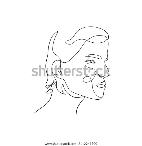 One Continuous Line Man Silhouette Hand Stock Vector (Royalty Free ...