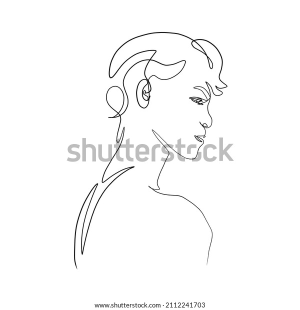 One Continuous Line Man Silhouette Hand Stock Vector (Royalty Free ...