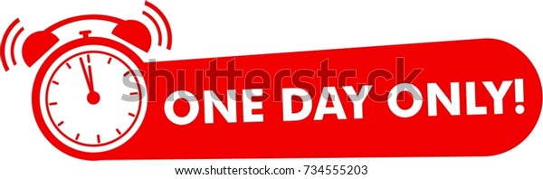 One Day Go Label Red Flat Stock Vector (Royalty Free) 734555203