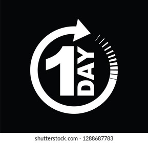 One Day Icon Black Stock Vector (Royalty Free) 1288712284 | Shutterstock