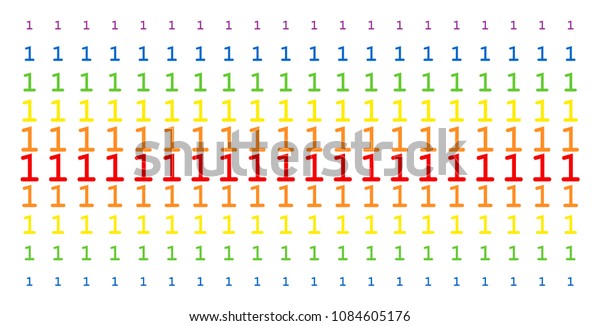One Digit Icon Rainbow Colored Halftone Stock Vector (Royalty Free ...