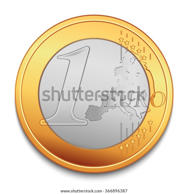 One Euro Realistic Vector Coin Illustration Stock Vector (Royalty Free ...