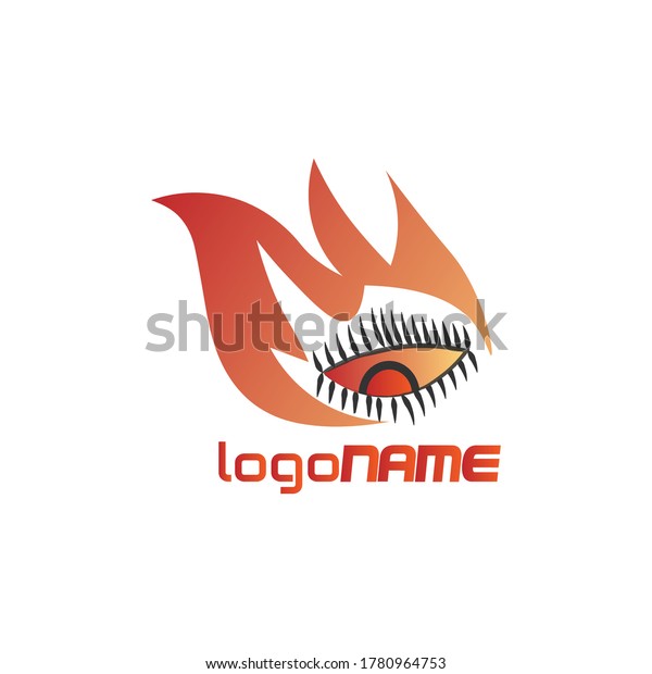 One Eye Logo Illustration Symbol Burning Stock Vector (Royalty Free ...