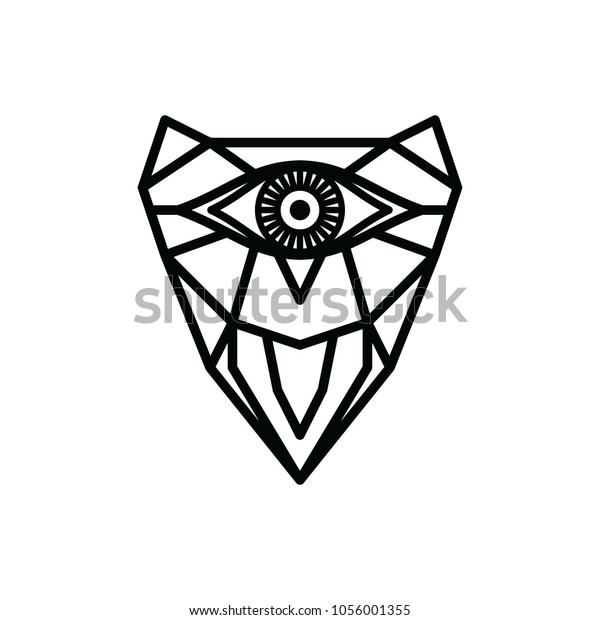 One Eye Owl Logo Logotype Theme Stock Vector (Royalty Free) 1056001355 ...