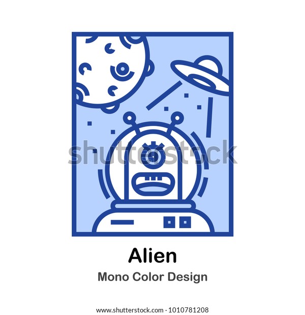 One Eyed Alien Space Suit Mono Stock Vector (Royalty Free) 1010781208 ...