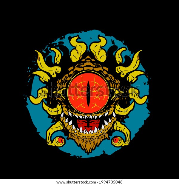 One Eyes Monster Vector Illustration Sign Stock Vector (Royalty Free ...