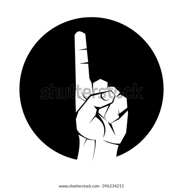 One Finger Gesture 1 Sign Symbol Stock Vector (Royalty Free) 396234211 ...