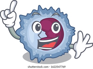 Waving Friendly Monocyte Cell Cartoon Character Stock Vector (Royalty ...