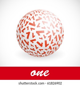 One Globe Number Mix Vector Illustration Stock Vector (Royalty Free ...