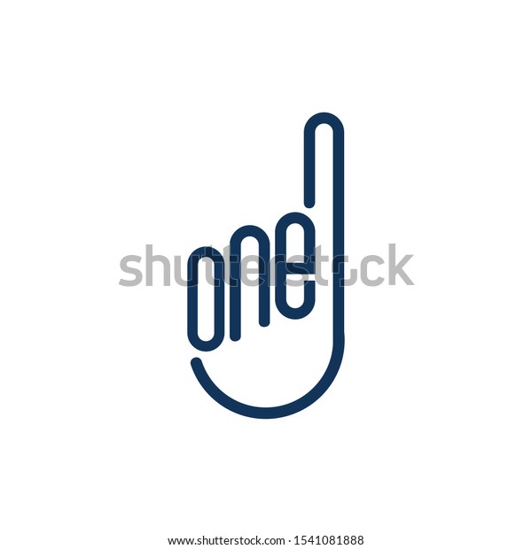 One Hand Logo One Finger Logo Stock Vector (Royalty Free) 1541081888