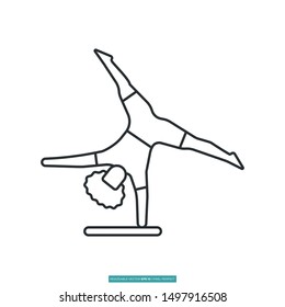 One Handed Handstand Icon Vector Illustration Stock Vector (Royalty ...