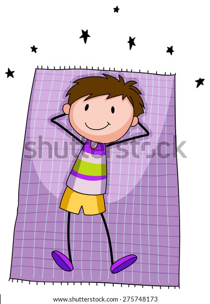 One Happy Boy Resting On Mat Stock Vector (Royalty Free) 275748173