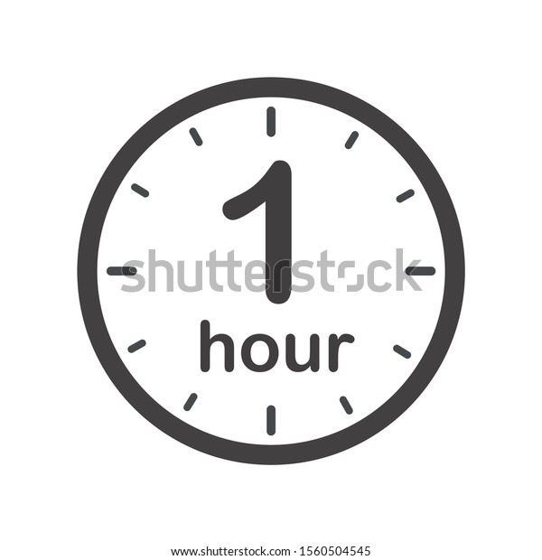 One Hour Round Icon Arrow Black Stock Vector (Royalty Free) 1560504545