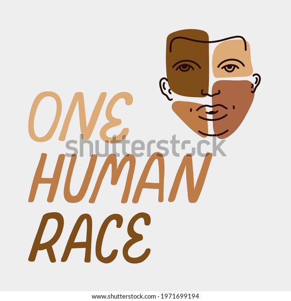 One Human Race Hand Drawn Vector Stock Vector (Royalty Free) 1971699194 ...