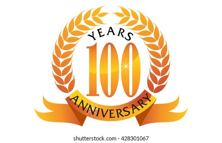 One Hundred Years Gift Box Ribbon Stock Vector (Royalty Free) 428301067 ...