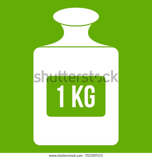 One Kilogram Weight Icon White Isolated Stock Vector (Royalty Free ...