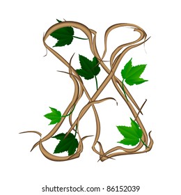 One Letter Alphabet Vector Tree Branches Stock Vector (Royalty Free ...