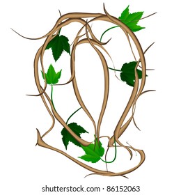 One Letter Alphabet Vector Tree Branches Stock Vector (Royalty Free ...