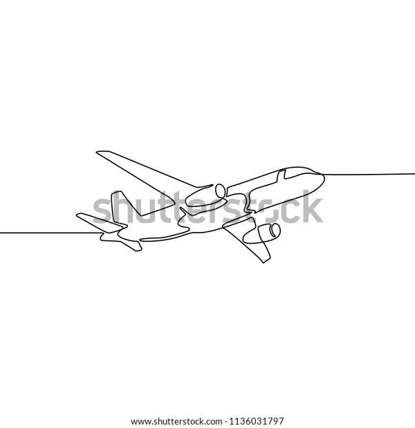 Avión de una línea aislado sobre fondo blanco, Viajes y turismo