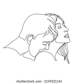 One Line Art Couple Line Art Stock Vector (Royalty Free) 2159321141 ...