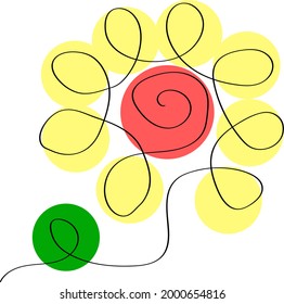 One Line Art Design Flower Stock Vector (Royalty Free) 2000654816 ...