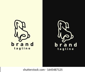 One Line Art Drawing Bunny Logo Stock Vector (Royalty Free) 1645487125 ...