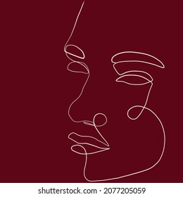 One Line Avatar Face Minimalistic Style Stock Vector (Royalty Free ...