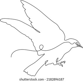 One Line Bird Drawing Design Stock Vector (Royalty Free) 2182896187 ...