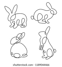 1,491 One line drawing bunny Images, Stock Photos & Vectors | Shutterstock