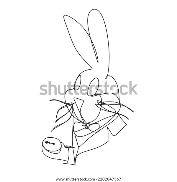 One Line Bunny Rabbits Print Art Stock Vector (Royalty Free) 2202047367 ...