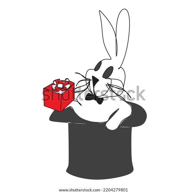 One Line Bunny Rabbits Print Art Stock Vector (Royalty Free) 2204279801 ...