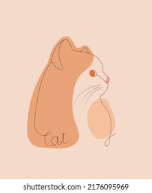 One Line Cat Simple Sketch Stock Vector (Royalty Free) 2176095969 ...