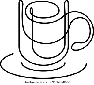 One Line Coffee Cup Vector Illustration Stock Vector (Royalty Free ...