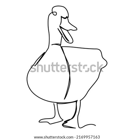 Duck Line Drawing | Free download on ClipArtMag