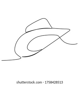 One Line Continuous Drawing Fedora Hat Stock Vector (Royalty Free ...