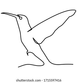 One Line Continuous Drawing Humming Bird Stock Vector (Royalty Free ...