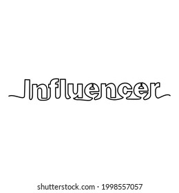 One Line Continuous Drawing Influencer Word Stock Vector (Royalty Free ...